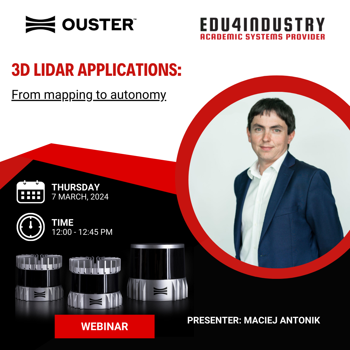 Webinar: 3D lidar applications – from mapping to autonomy | Edu4Industry